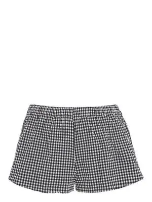 Hunza G Gingham Runner Shorts - Black