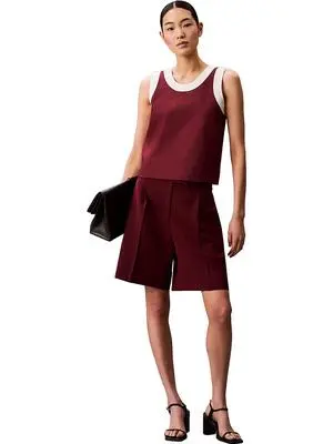 Calvin Klein Contrast Trim Relaxed Tank Top - Deep Rouge / Tofu