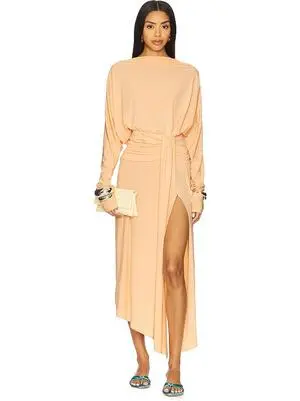 Andamane Wisteria Midi Dress - Peach