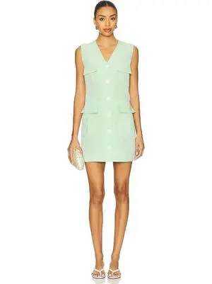 Matthew Bruch Vest Mini Dress - Green Viscose Linen