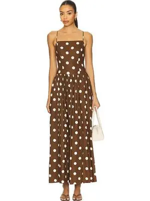 Majorelle Dot Maxi Dress - Brown & Ivory Dot