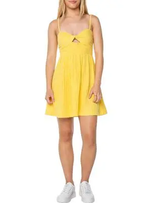 Roxy Sunruse Vibes Cutout Mini Dress Mimosa Solid