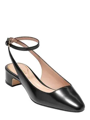 Cole Haan Paden Ankle Strap Pumps - Black Box Leather