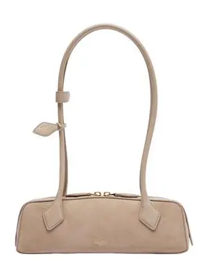 Alaïa Alaïa Le Teckel Small Suede Shoulder Bag Beige