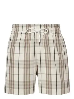Burberry Check Cotton Shorts - Beige