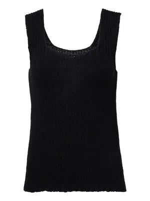 Khaite Wil Knitted Cotton Top - Black