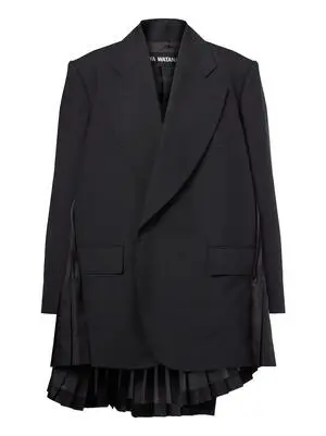 Junya Watanabe Pleated Wool Blazer Dress - Black