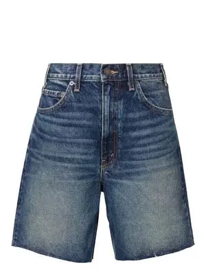 NILI LOTAN Russel Mid-rise Denim Shorts - Blue