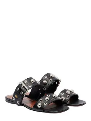 Valentino Garavani Nellcôte Studded Leather Sandals - Black