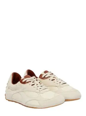 Bottega Veneta Orbit Flash Suede-trimmed Sneakers - Beige