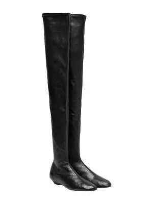 Khaite Over-the-knee Leather Boots - Black