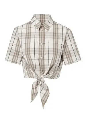 Burberry Check Cotton Shirt - Neutrals