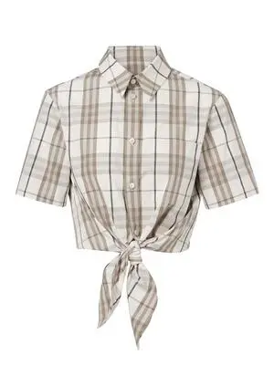 Burberry Burberry Check Cotton Shirt Neutrals