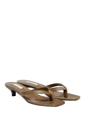 TOTEME Leather Thong Sandals - Brown