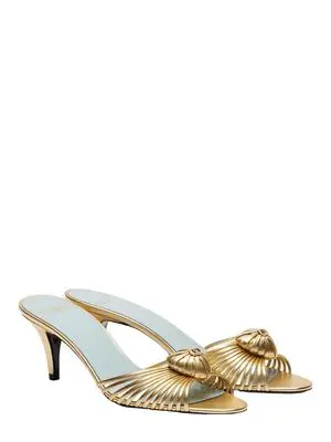 VALENTINO Royal 75 Metallic Leather Mules