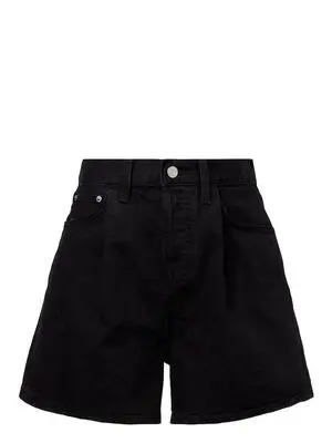 AGOLDE Rhoda Pleated High-rise Denim Shorts - Black