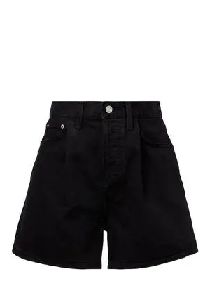 AGOLDE Agolde Rhoda High-Rise Pleated Denim Shorts Black