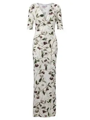 Stella McCartney Printed Mesh Jersey Maxi Dress - White