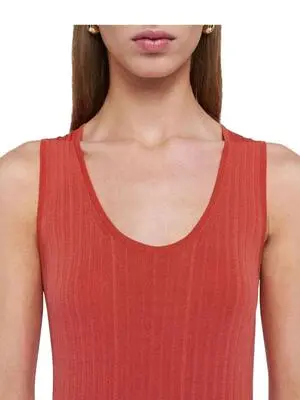 JOSEPH Cutout Racerback Ribbed Maxi Dress - Sundown