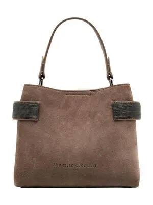 BRUNELLO CUCINELLI Essense Mini Monili Suede Top-Handle Bag