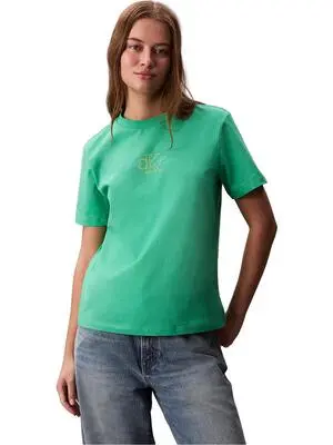 Calvin Klein Script Logo Graphic Classic T-shirt - Blossom Green