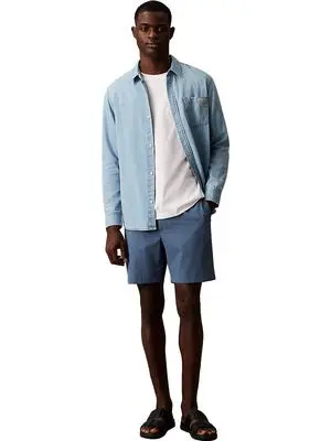 Calvin Klein Seersucker Shorts Bluefin