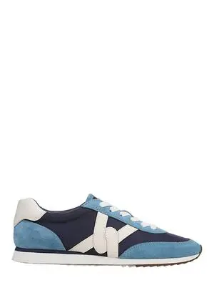 Veronica Beard Penrose Leather Runner Sneakers Navy