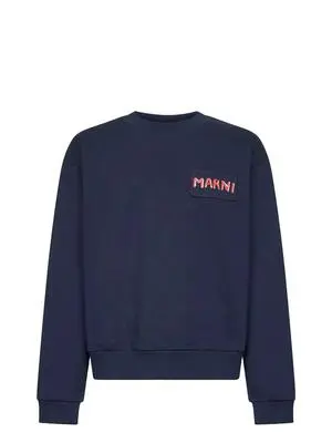 Marni Ribbed Crewneck Sweatshirt - Blue