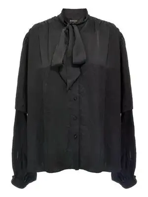 Balenciaga Bow-tie Blouse - Black