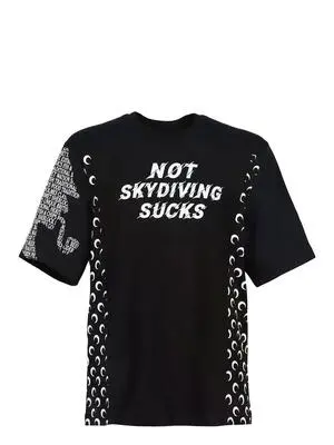 MARINE SERRE Text-print T-shirt - Black