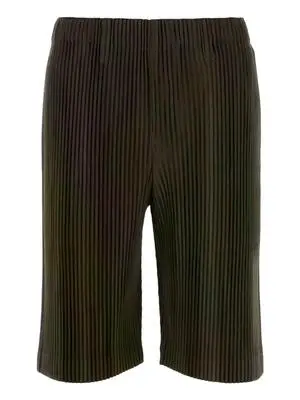 Issey Miyake Plissé-effect Bermuda Shorts - Black