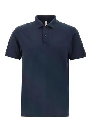 SUN 68 Piqué Polo Shirt - Blue