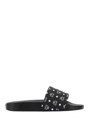 Mcm Monogram Slides - Black