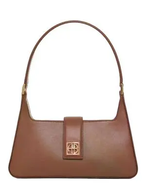 ANINE BING Lou Leather Shoulder Bag - Brown
