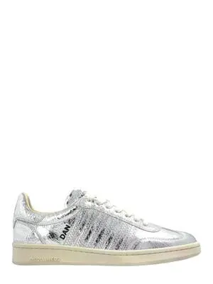 Dsquared2 Metallic Leather Sneakers - Silver