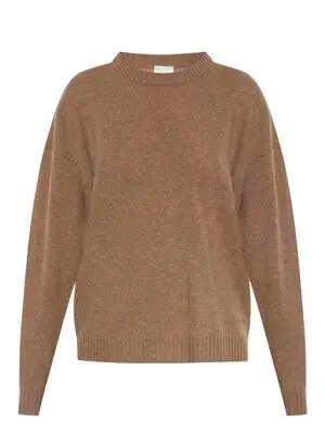 Munthe Knitted Jumper With Ribbed Hem - Brown