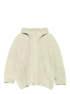 Issey Miyake Plissé Hooded Jacket - Green