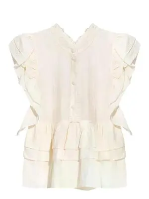 Munthe Ruffled Blouse - White