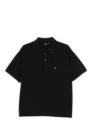 StÜssy Cotton Polo Shirt - Black
