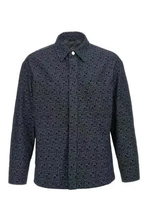Fendi Monogram-pattern Shirt Jacket - Blue