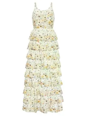 Munthe Floral-print Tiered Dress - White