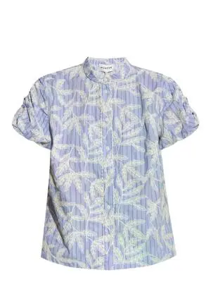 Munthe Floral Print Button-up Shirt - Blue