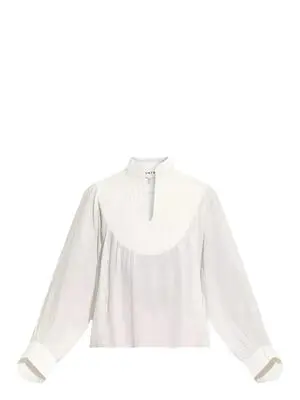 Munthe Embroidered Yoke Blouse - White