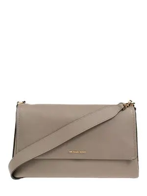 Michael Kors Fold-over Leather Shoulder Bag - Grey