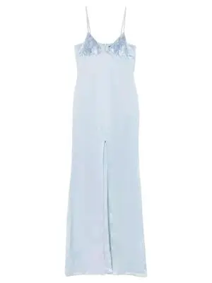 David Koma Satin Maxi Dress - Blue