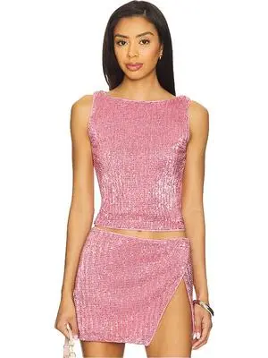 LOVERS AND FRIENDS Selma Sequined Top - Pink