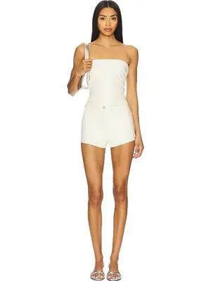 Superdown Kayla Faux Leather Short Set - Cream
