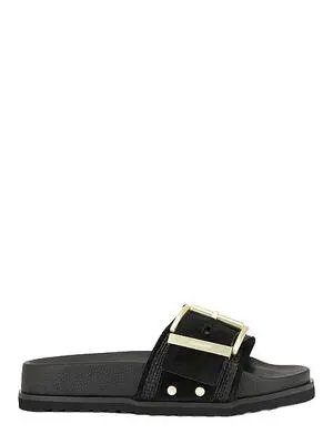 ALLSAINTS Ellie Raffia Slider - Black