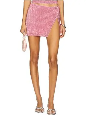 LOVERS AND FRIENDS Selma Mini Skirt - Light Pink Sequin