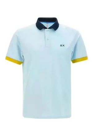 SUN 68 Colour-block Polo Shirt - Blue